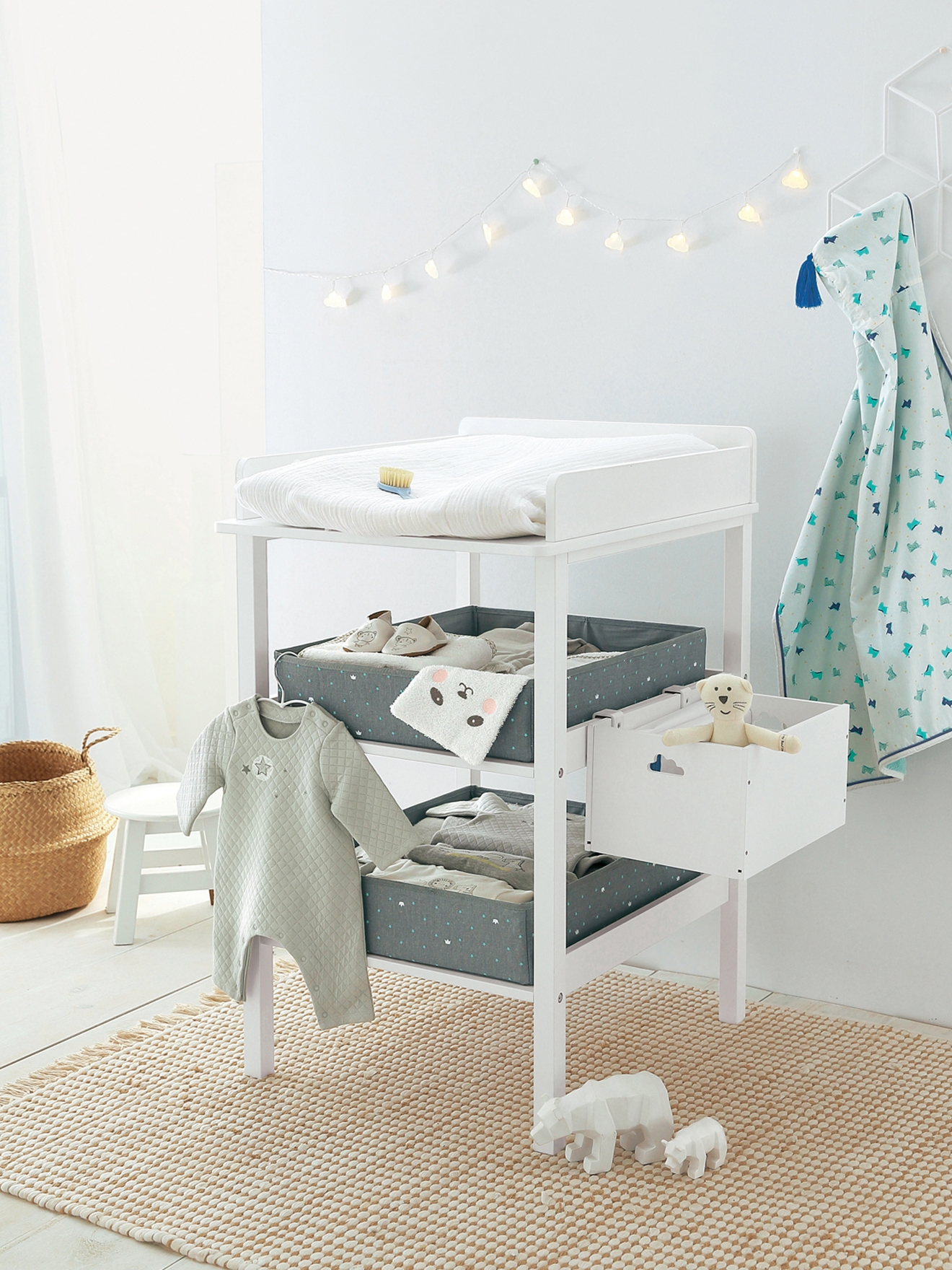 Table à langer LIGNE MADISON blanc - Vertbaudet